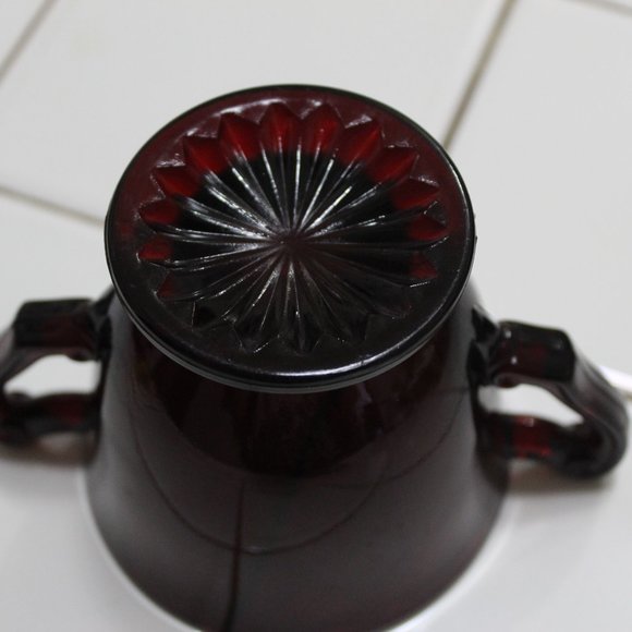 Accents | Vintage Anchor Hocking Royal Ruby Red Sugar Bowl Fancy ...